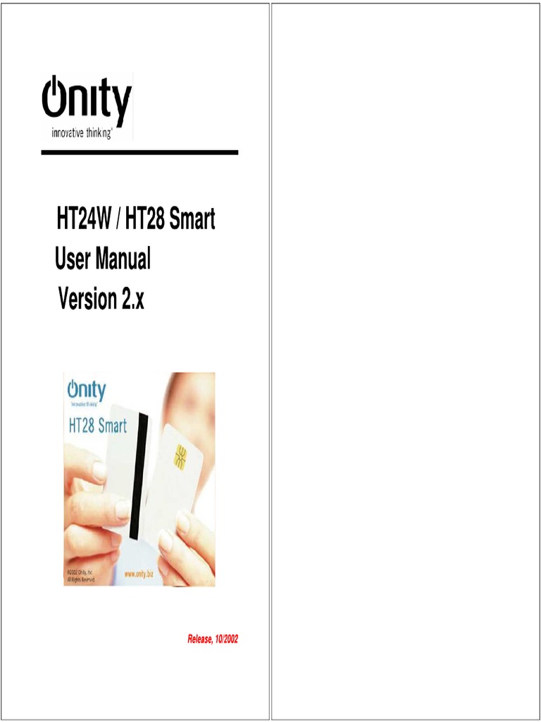 HT28 User Manual - Release 10-2002 - en 2p | PDF