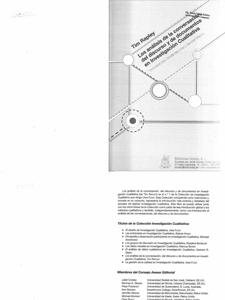 Tim Rapley Los Analisis de La Conversacion Del Discurso y de Documentos ...