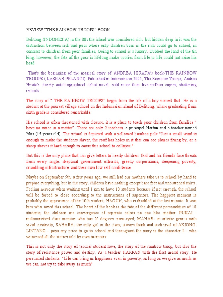 Review of "The Rainbow Troops" | PDF