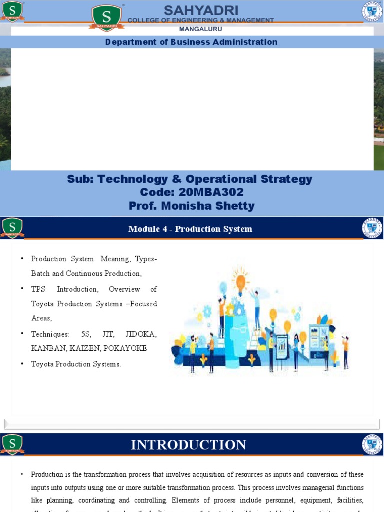 Module 4 Production System Pdf Lean Manufacturing Trade