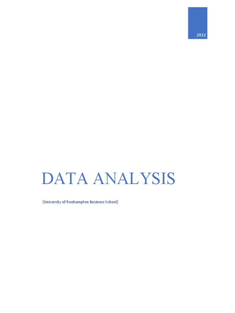 Data Analysis: (University of Roehampton Business School | PDF ...