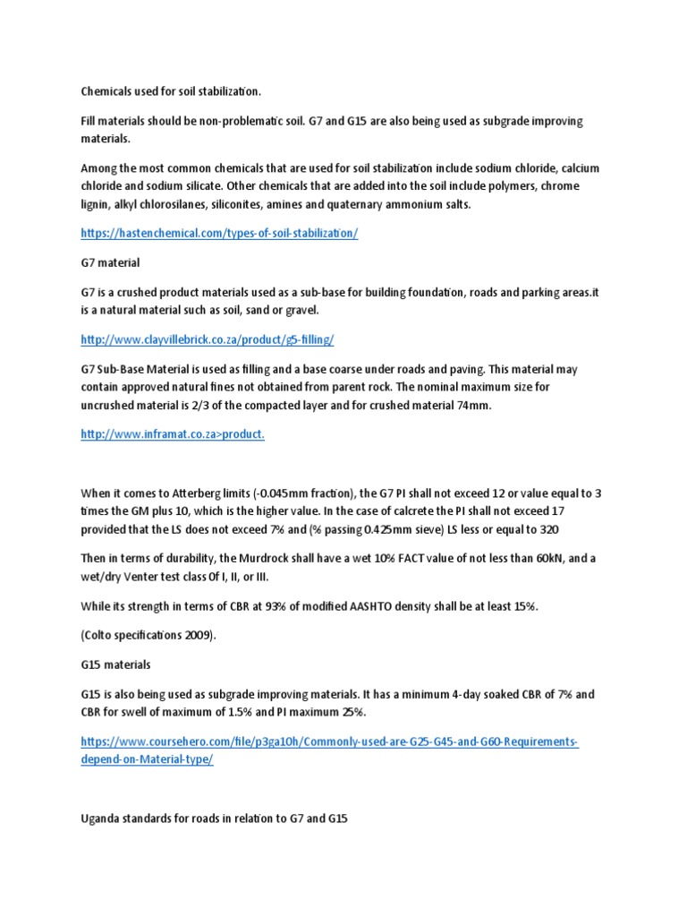 G7 and G15 | PDF | Road Surface | Soil