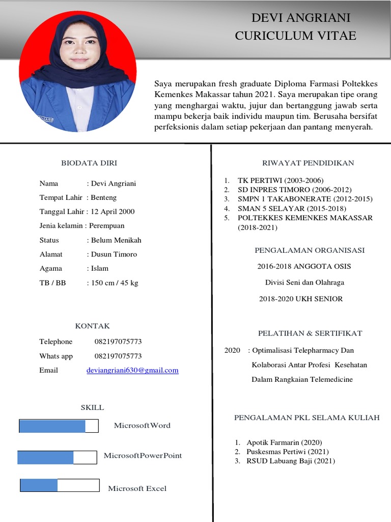 CV Devi Angriani-1 | PDF