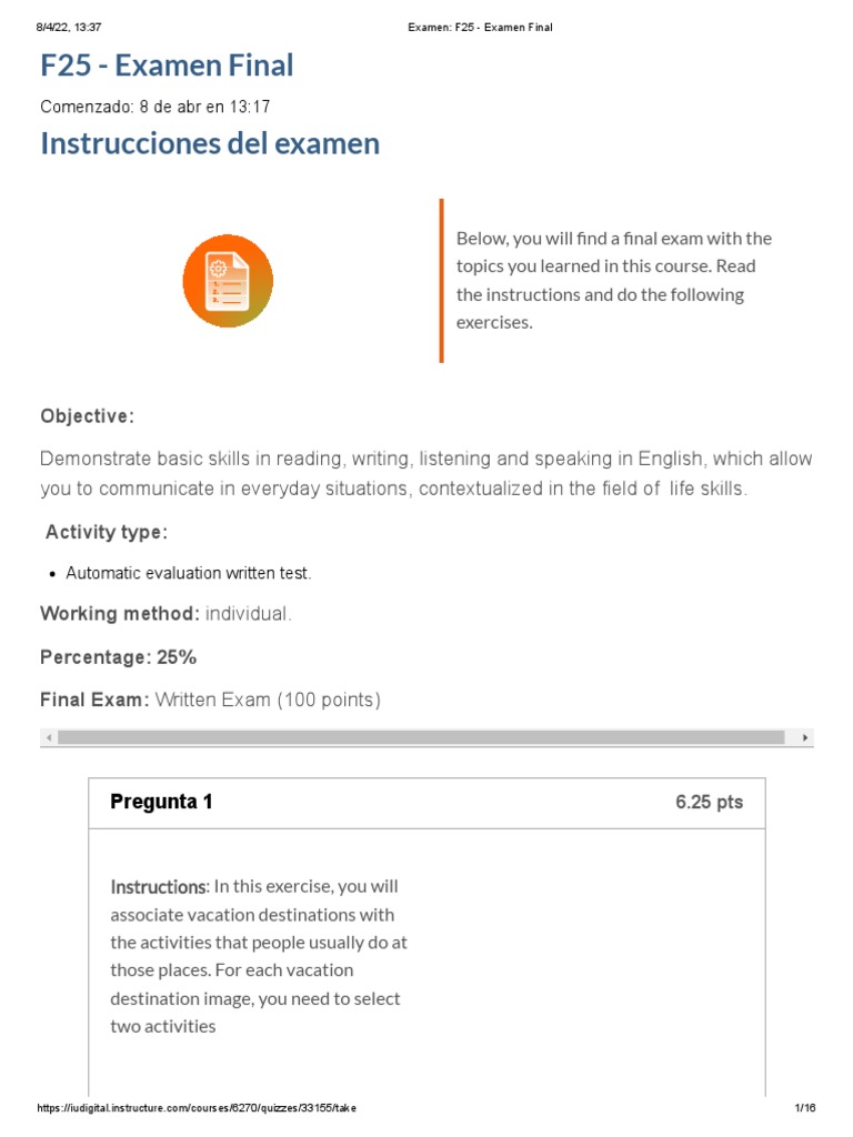Examen - F25 - Examen Final Naty | PDF | Self Esteem | Communication