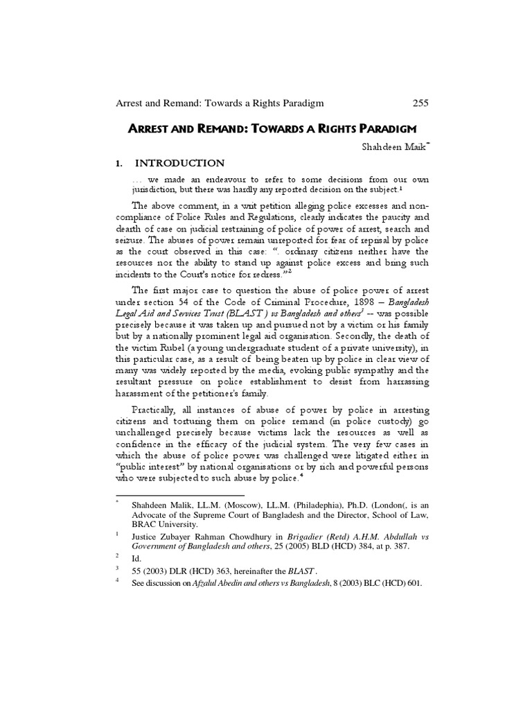 Dr. Shahdeen Malik | PDF | Remand (Detention) | Detention (Imprisonment)