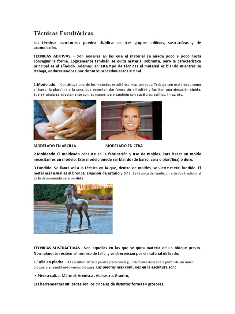 Técnicas Escultóricas | PDF | Escultura | Rieles Técnicas Escultóricas | PDF | Escultura | Rieles