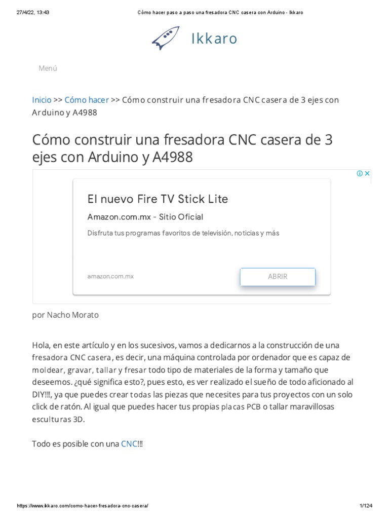 Cómo Hacer Paso A Paso Una Fresadora CNC Casera Con Arduino - Ikkaro | PDF | Control numerico ...