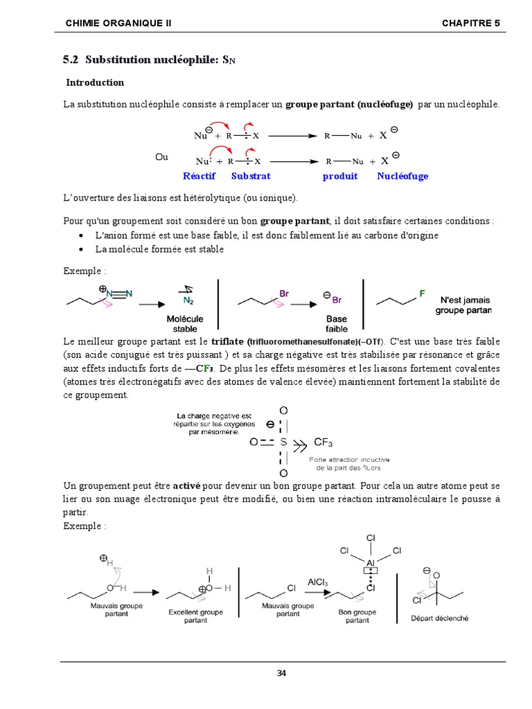 5.2 Substitution Nucléophile (SN) | PDF | Substances chimiques | Chimie