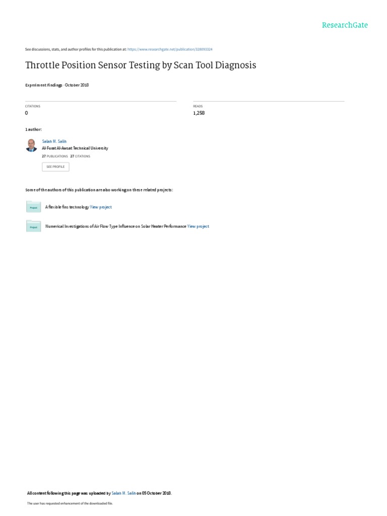 Tps Throttle Position Sensor | PDF