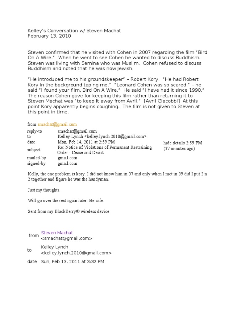 Kelley Lynch's Conversation With Steven Machat - Leonard Cohen and Phil ...