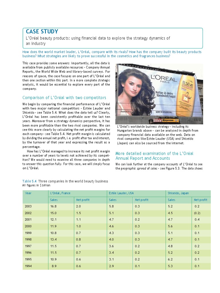 Case Study - LÓreal | Download Free PDF | Cosmetics | Net Income