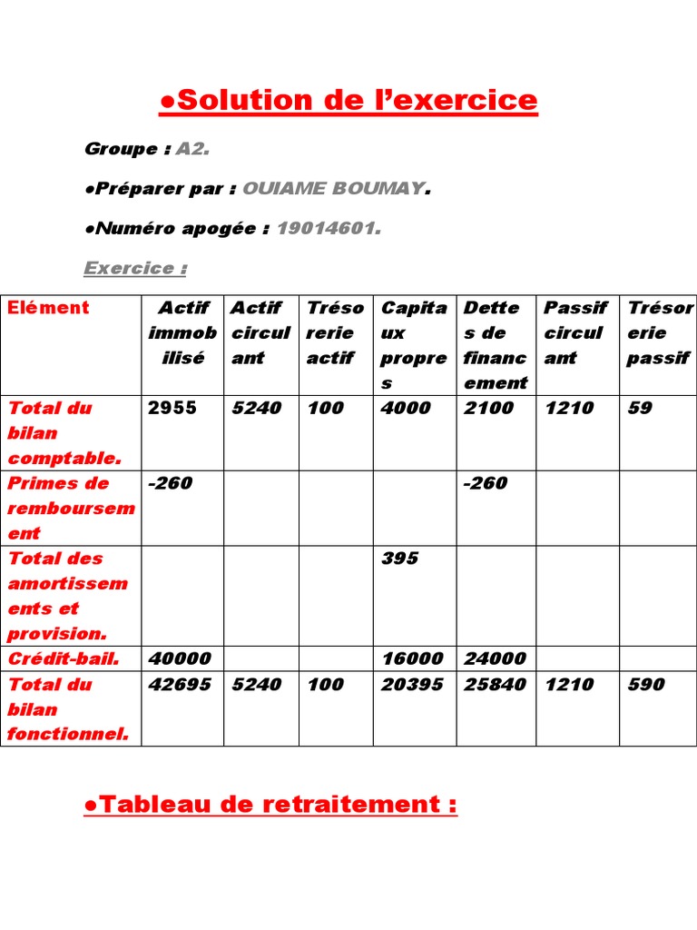 Exercice Analytique | PDF