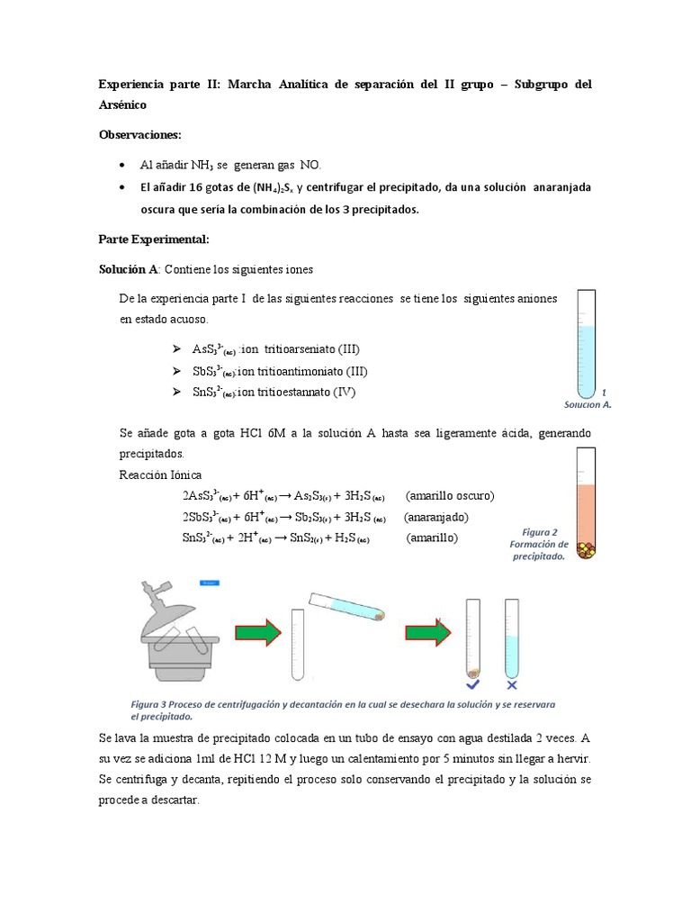 Análisis químico cualitativo de una mezcla de sulfuros de arsénico ...