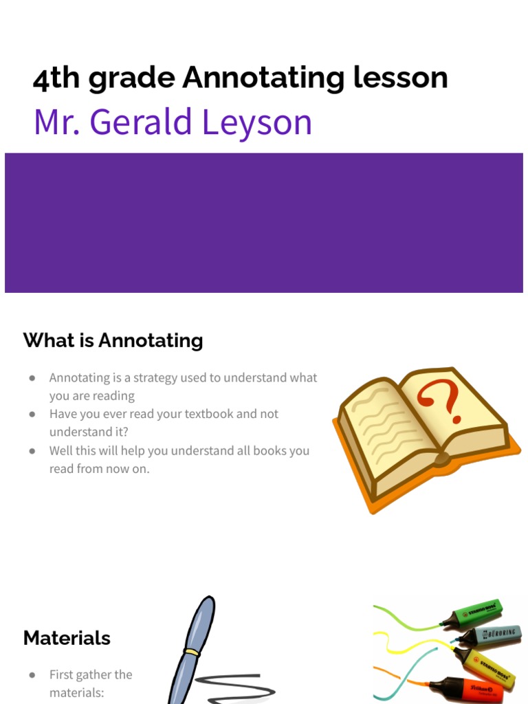 Annotation Lesson Gerald Leyson Education 214 | PDF