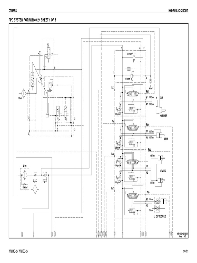 PPC System For Wb140-2N Sheet 1 of 3: Others Hydraulic Circuit | PDF