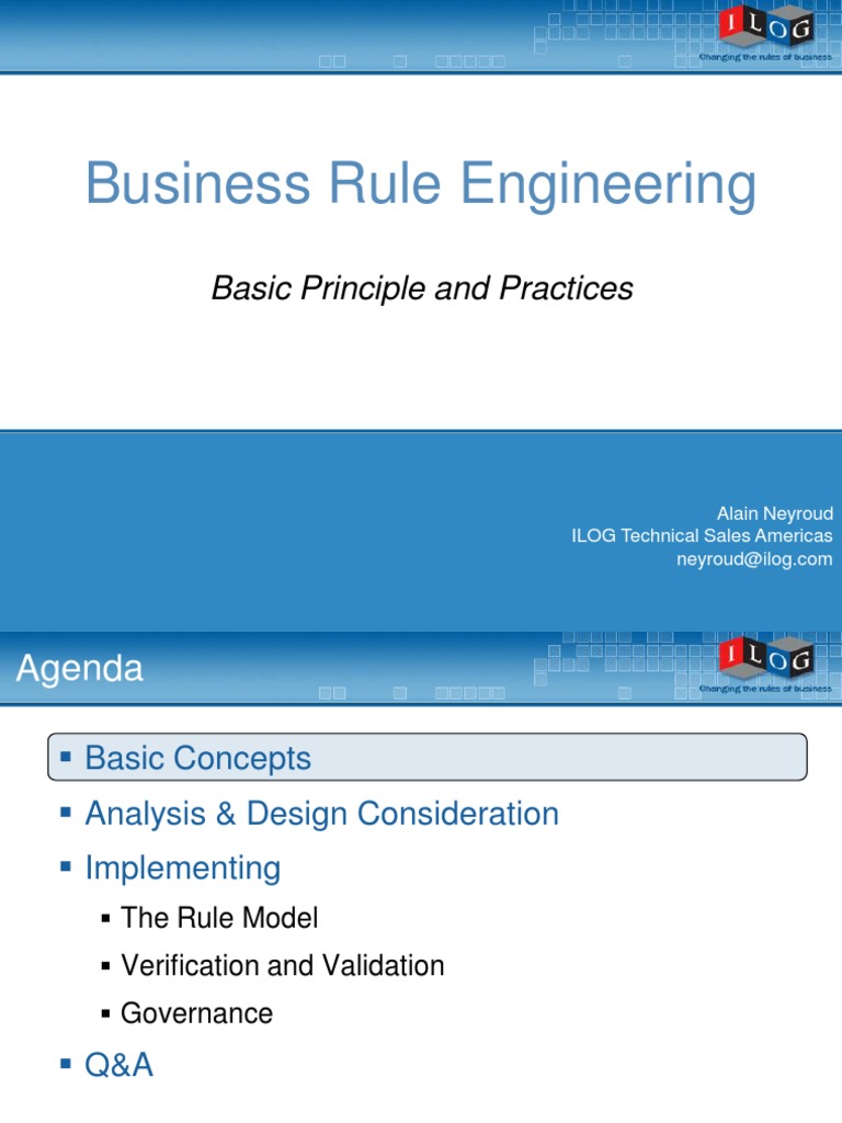 Business Rule Engineering: Basic Principle and Practices | PDF ...