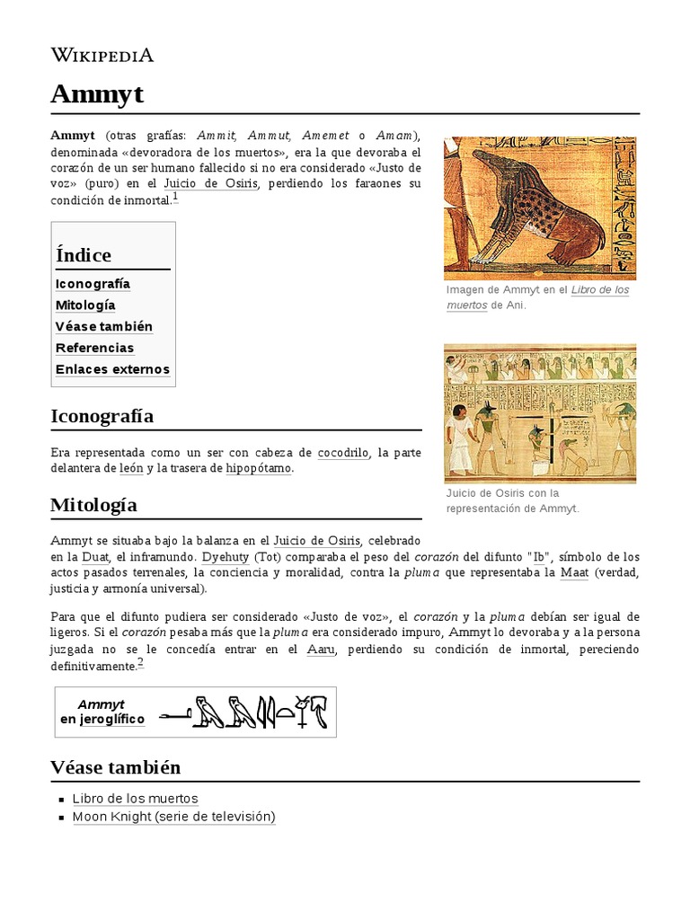 Ammyt | PDF | Mitologia Egipcia | Religión Egipcia Antigua