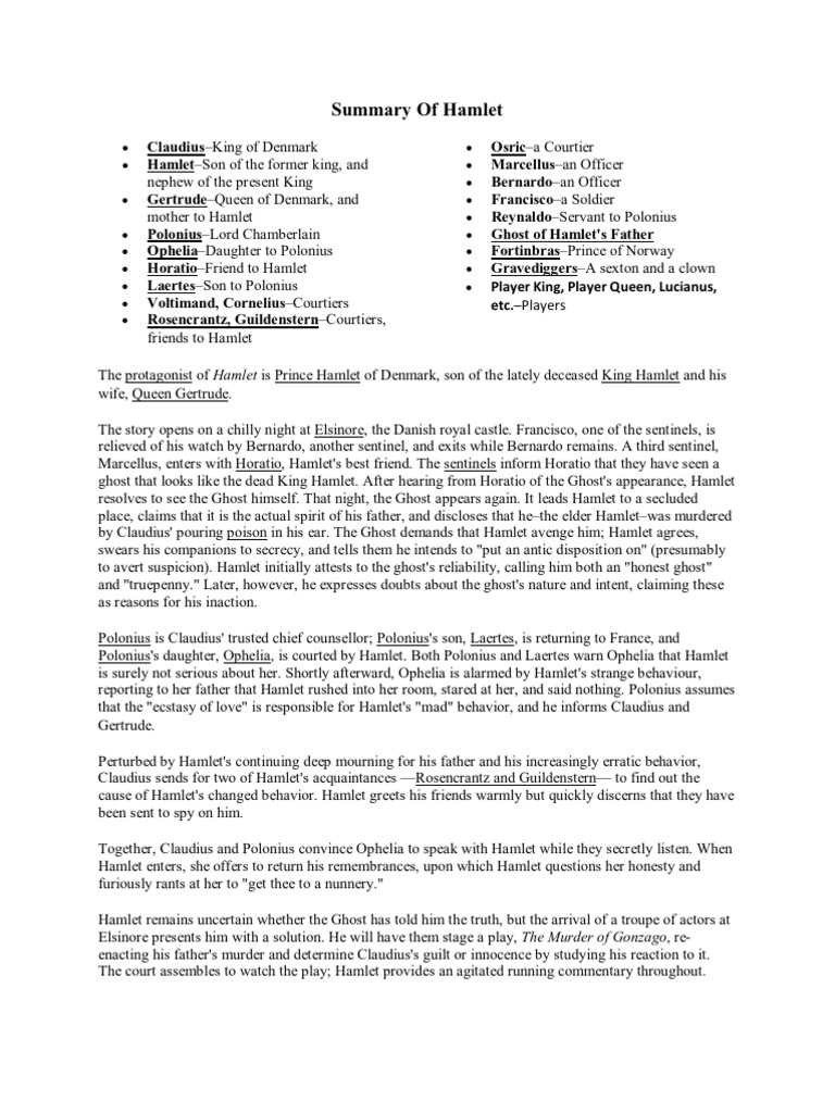 Summary of Hamlet | PDF