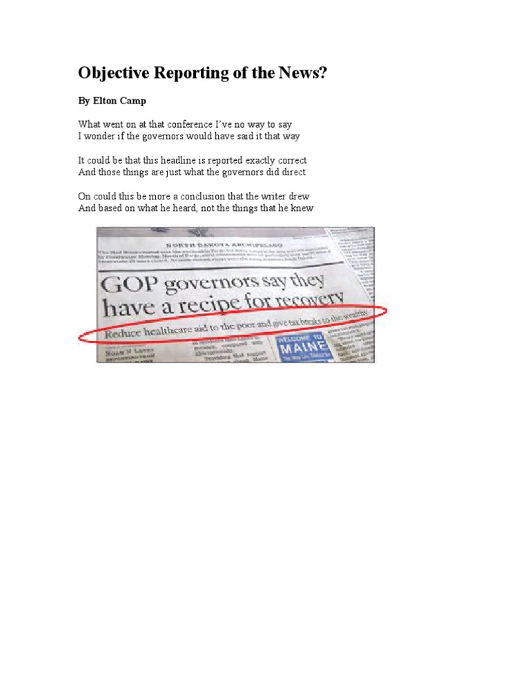 Objective News Reporting Analysis | PDF