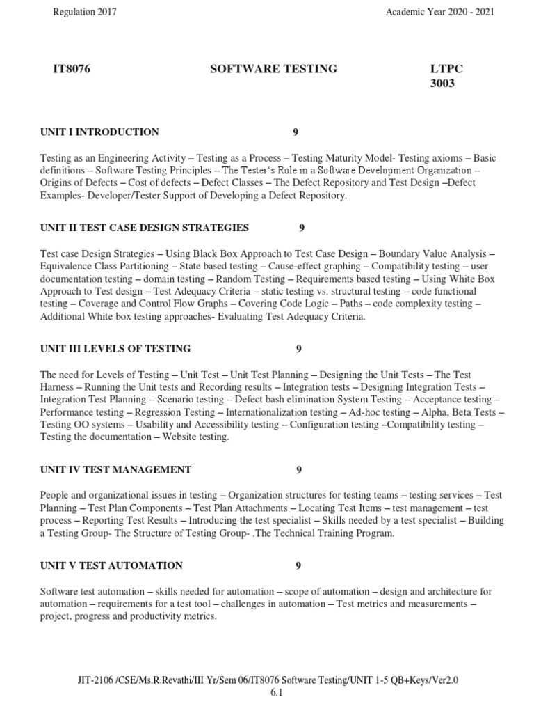 IT8076 Software Testing Guide | PDF | Software Testing | Information ...