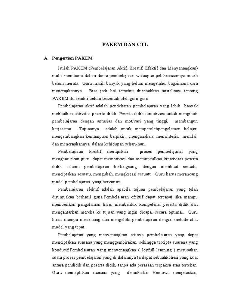 Pakem Dan CTL | PDF