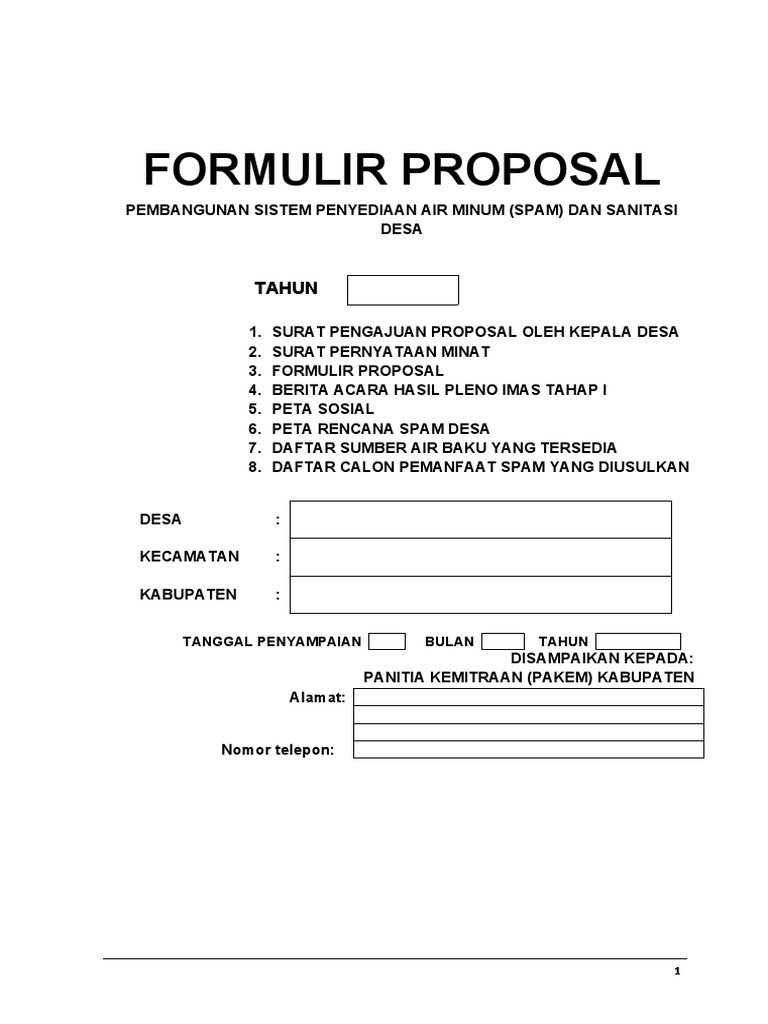 Formulir Proposal Spam | PDF