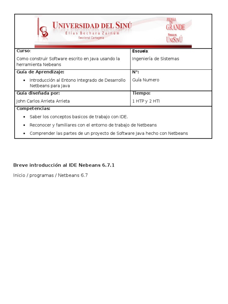 1 - Introduccion A Netbeans | PDF | Aplicaciones y software | Frijoles ...