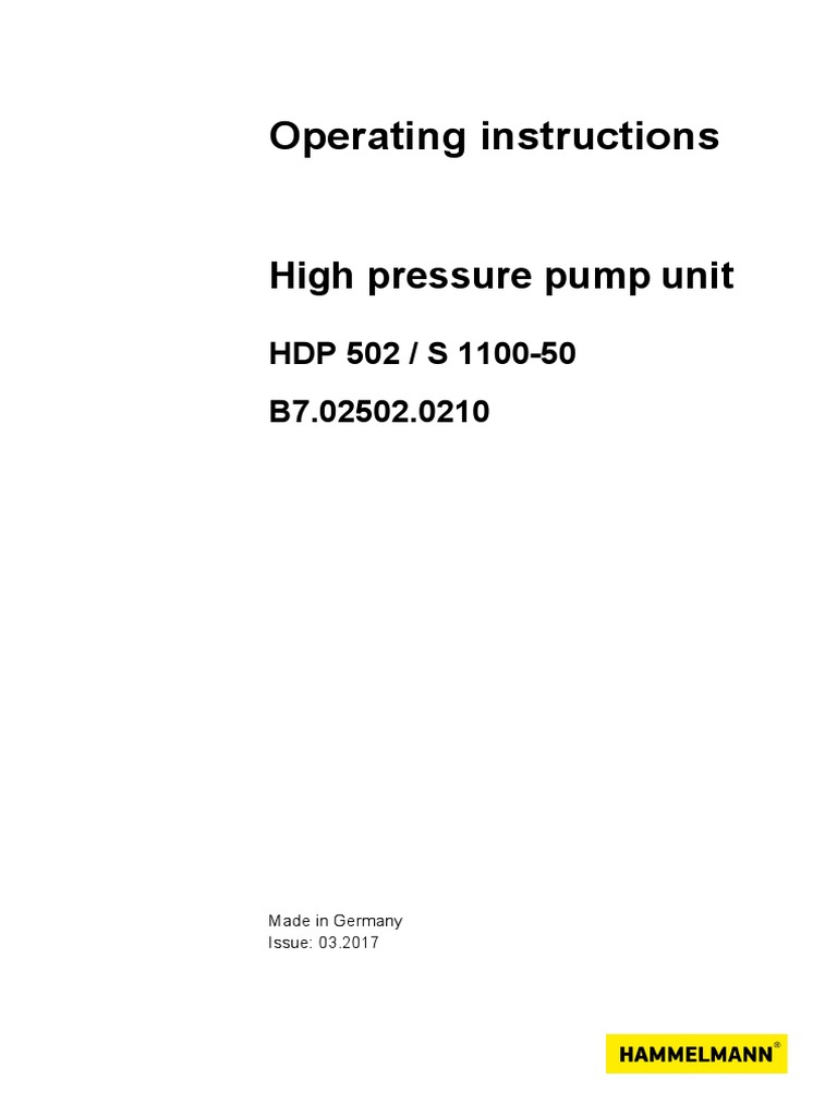 HDP 502 S 110050 | PDF | Valve | Pump