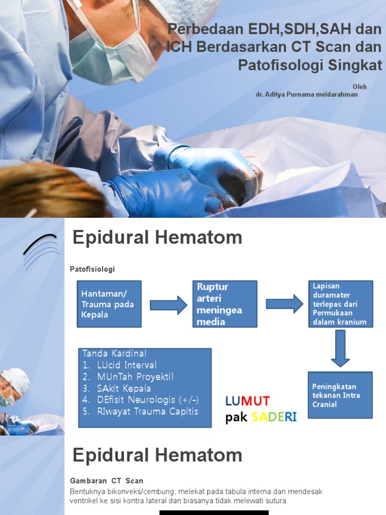 Perbedaan EDH SDH SAH ICH Berdasar CT Scan | PDF
