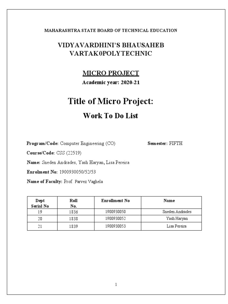 An Interactive To-Do Work List using HTML, CSS and JavaScript | PDF ...