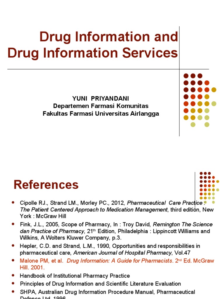 Drug Information and Drug Information Services | PDF | Pharmacy ...
