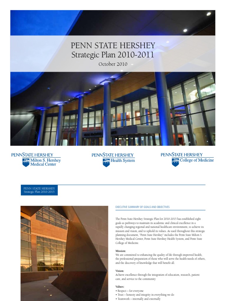 Hershey's Strategic Plan | PDF | Medical Education | Pennsylvania State ...