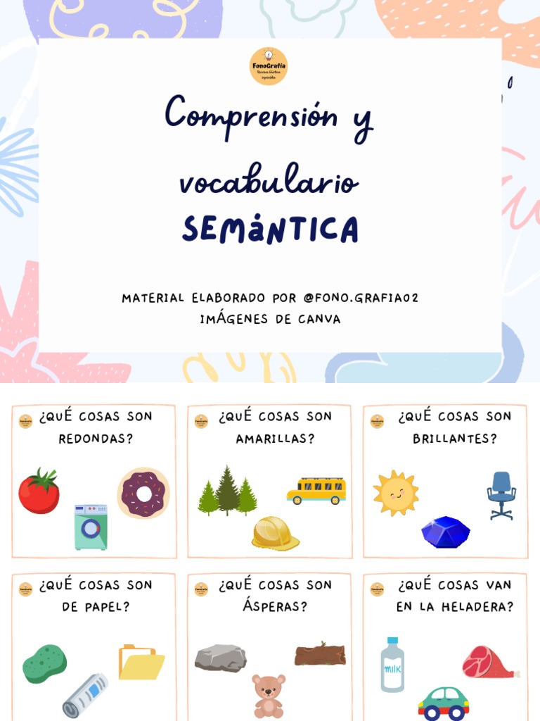 Comprensión Semántica y Vocabulario | PDF | Estudios de idiomas extranjeros