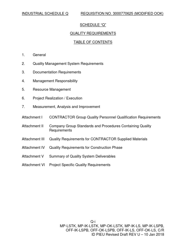 Aramco Schedule Q Quality Requirements | PDF | Quality Management ...
