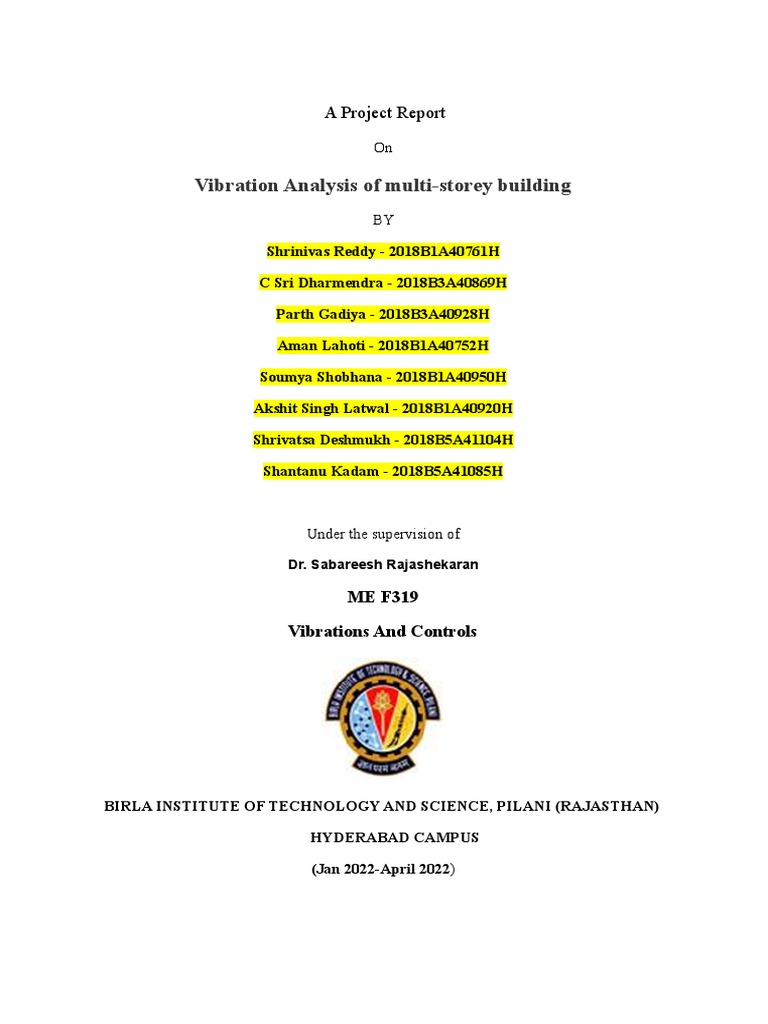 Multi-Storey Building Vibration Analysis | PDF | Damping | Oscillation