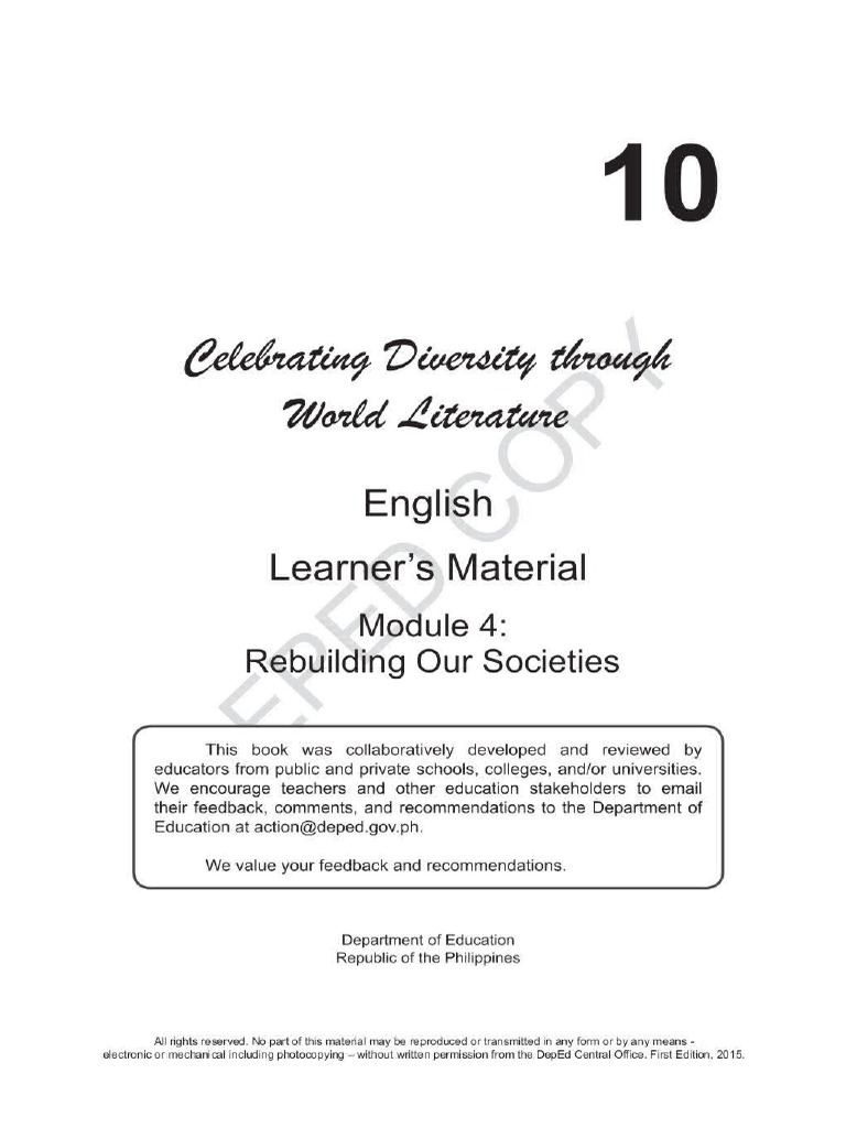 Grade 9 ENG LM Unit 4 | PDF