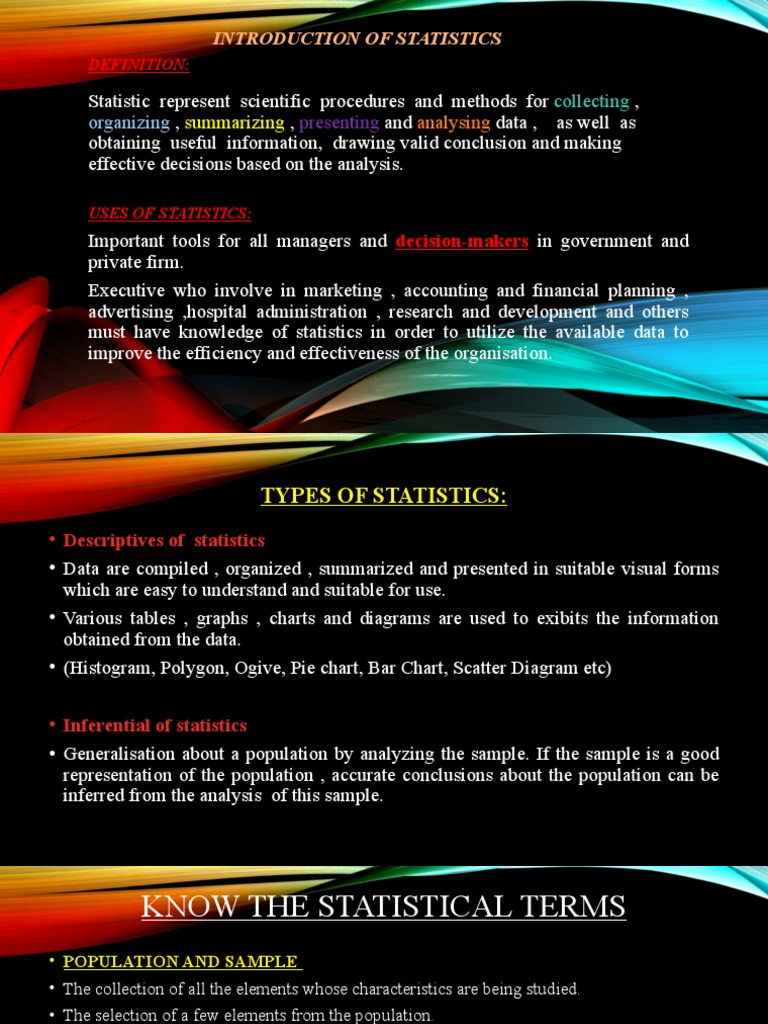Introduction of Statistics. | PDF | Statistics | Sampling (Statistics)