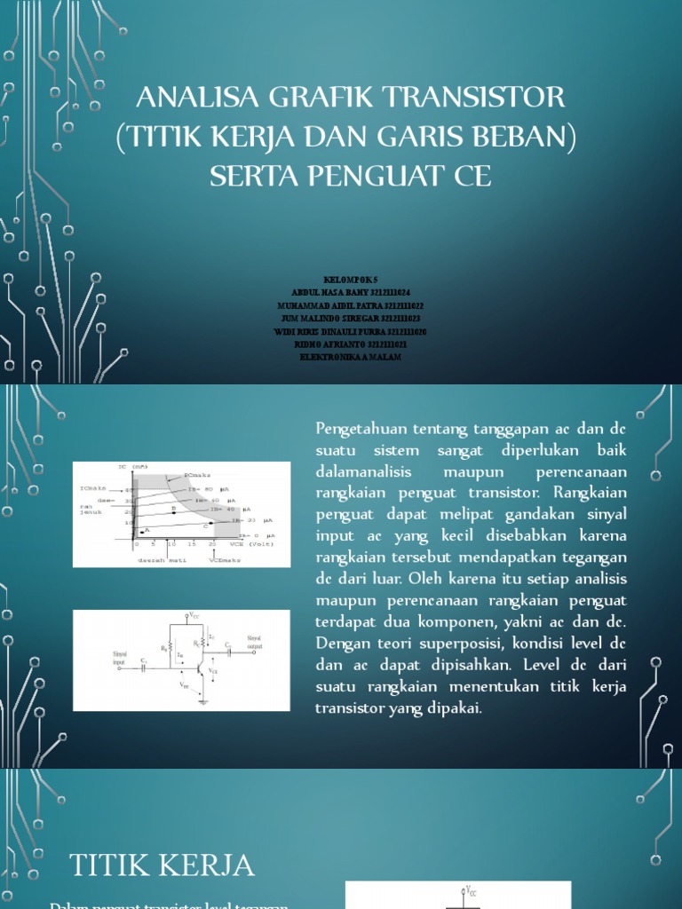 Analisa Grafik Transistor (Titik Kerja Dan Garis Beban) Serta Penguat ...