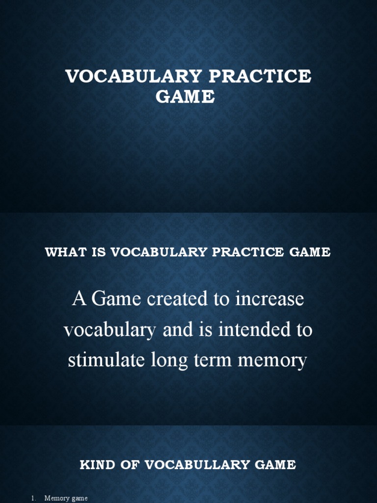 Vocabulary Practice Game | PDF | Word | Vocabulary