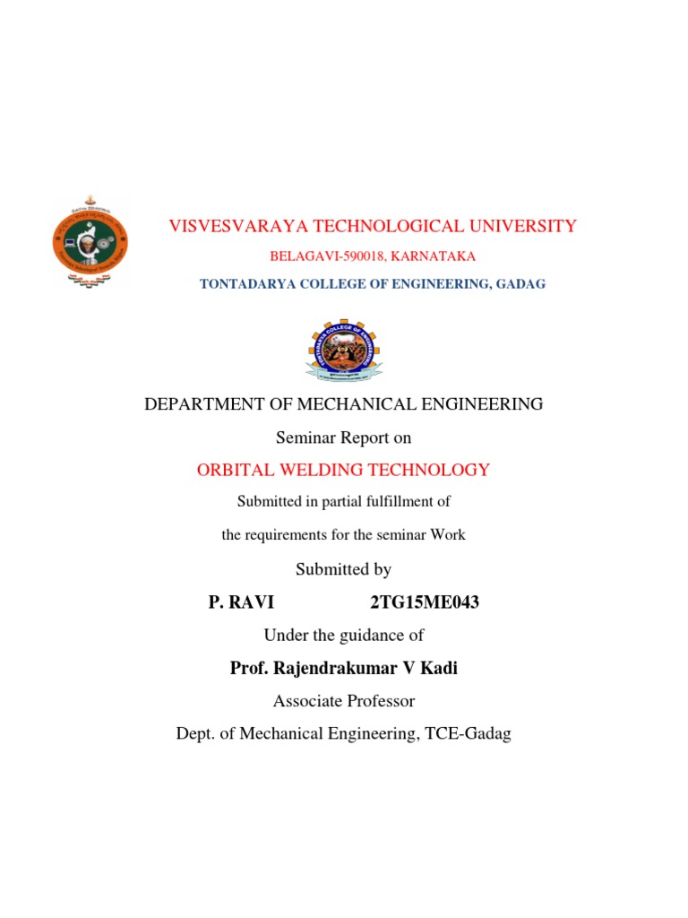 Visvesvaraya Technological University: Department of Mechanical ...