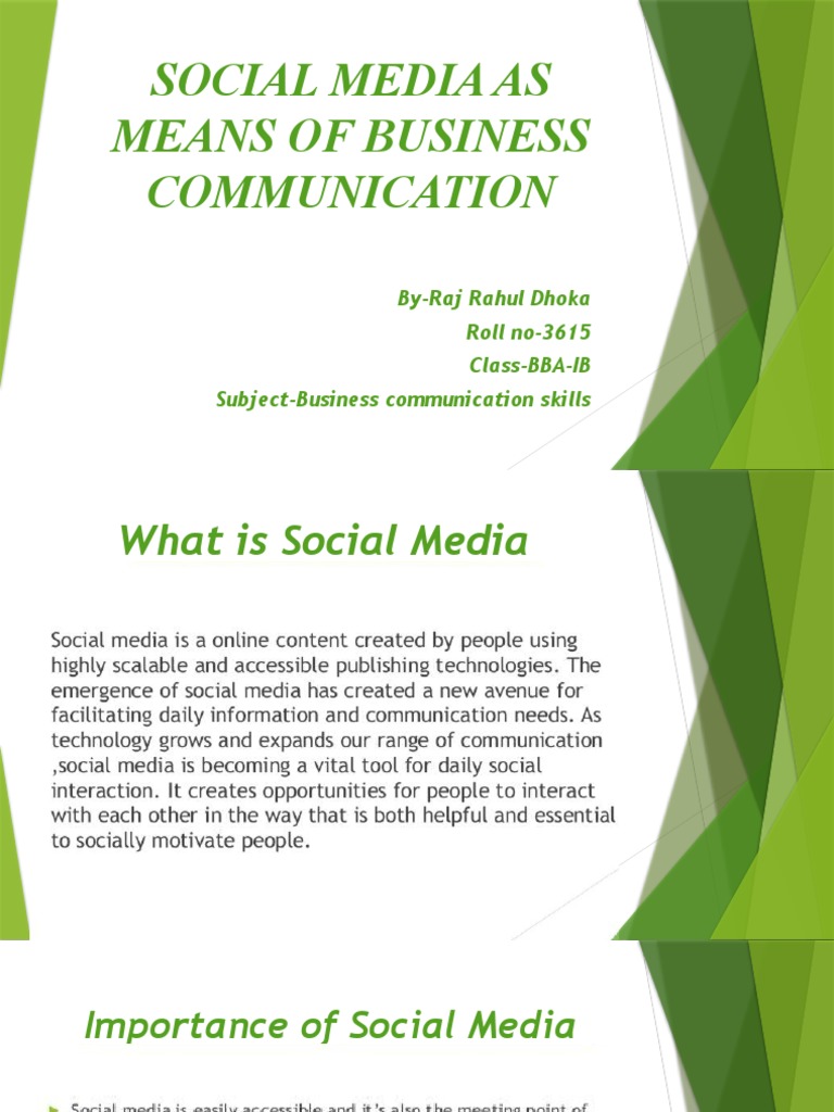 Social Media for Business Communication | PDF | Business