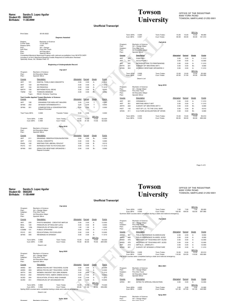 Final Transcript | PDF | Bachelor's Degree
