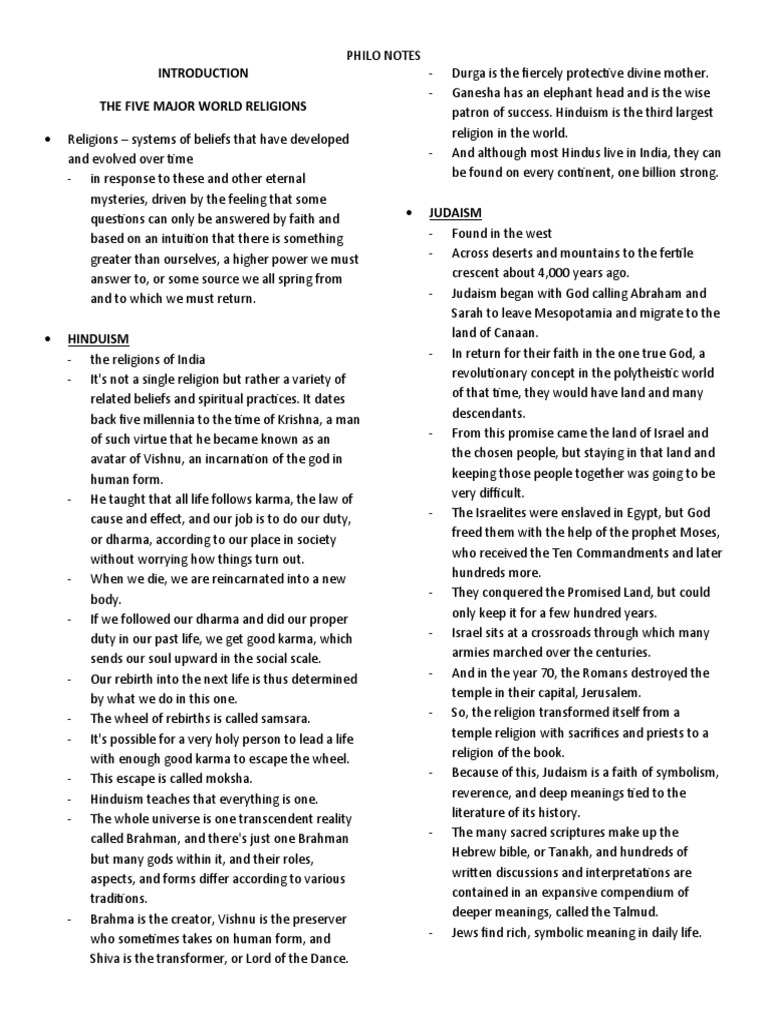 The Five Major World Religions | PDF | Gautama Buddha | Reincarnation