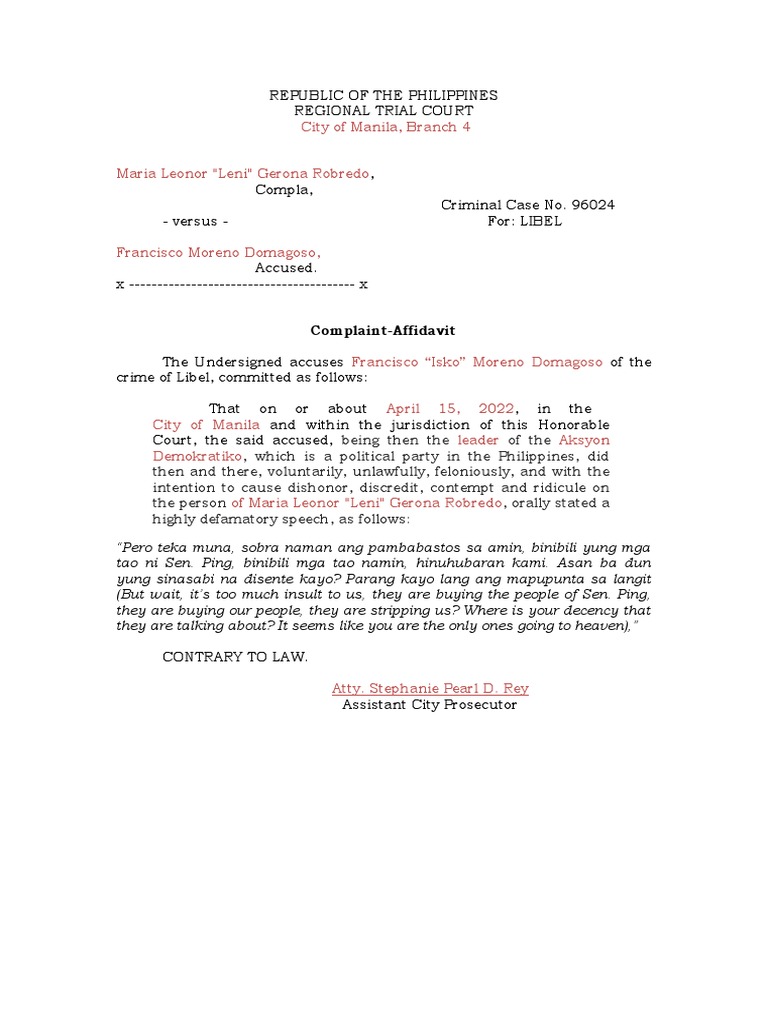 MyLegalWhiz - Information For Libel | PDF | Politics | Social Science