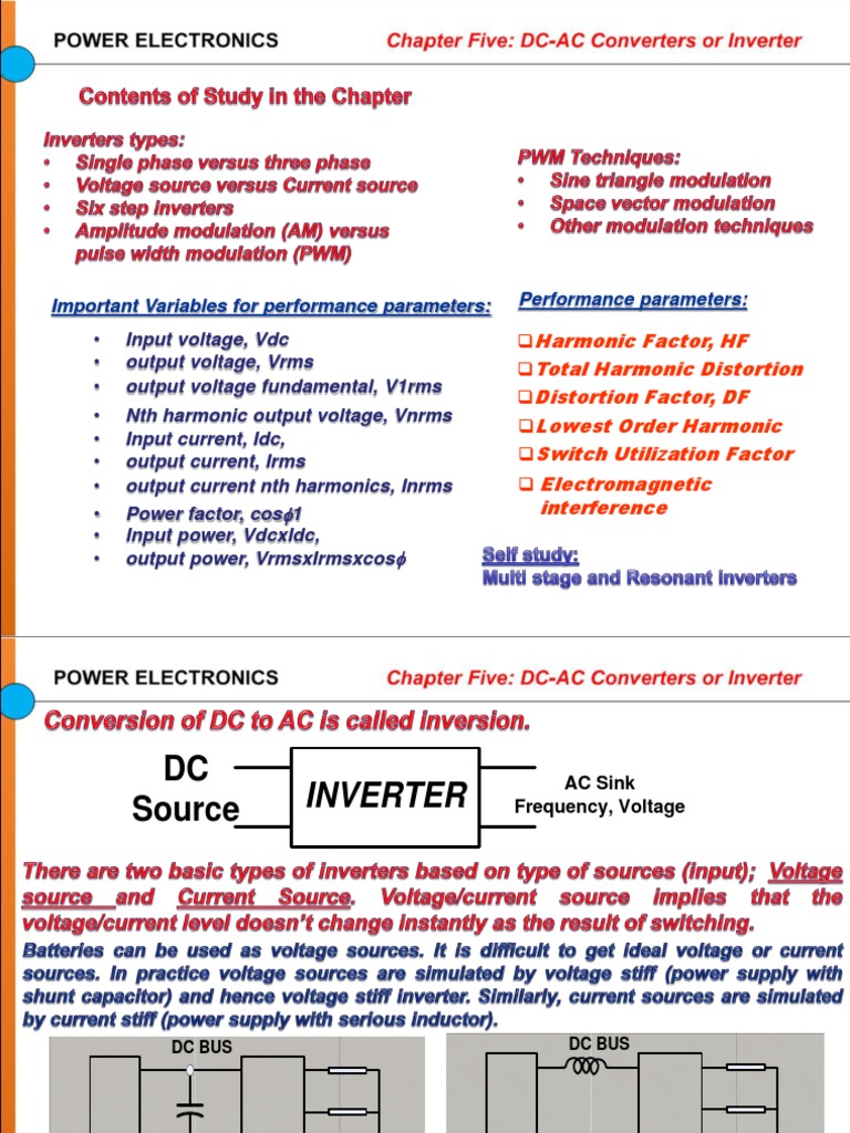 Analysis of Key Performance Parameters for Single-Phase Voltage Source Inverters | PDF | Power ...