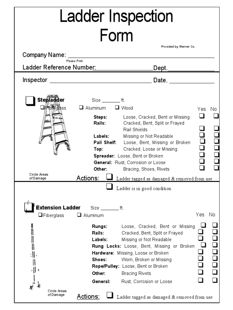 Ladder Inspection Form | PDF | Ladder | Building Materials