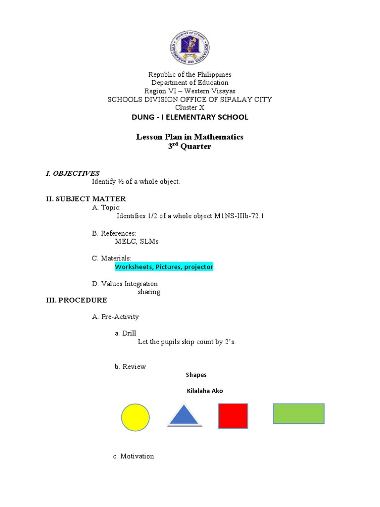 Contextualized Lesson Plan in Mathematics | PDF | Lesson Plan | Teaching
