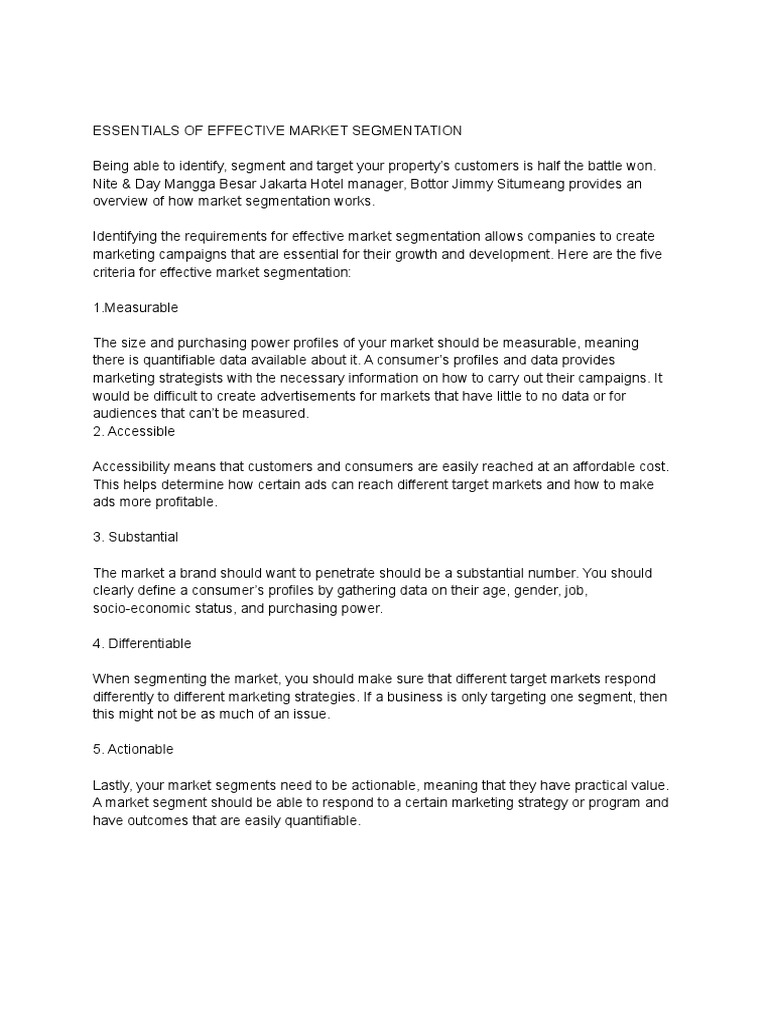 ESSENTIALS of Effective Market Segmentation | PDF