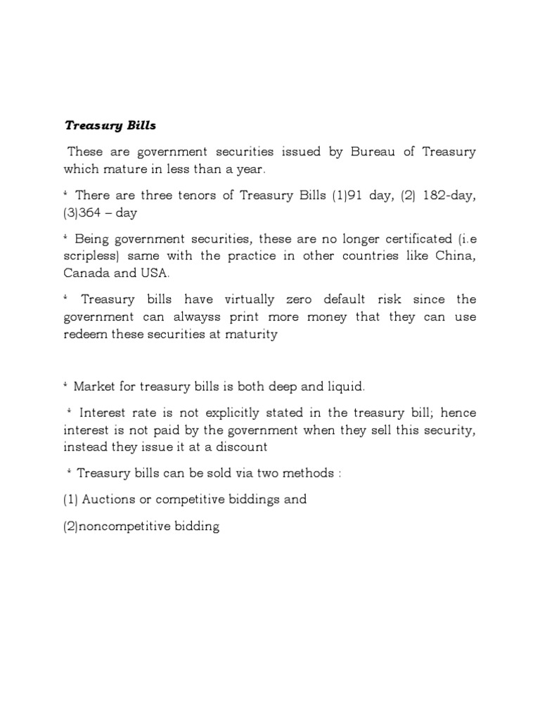 Treasury Bills | PDF