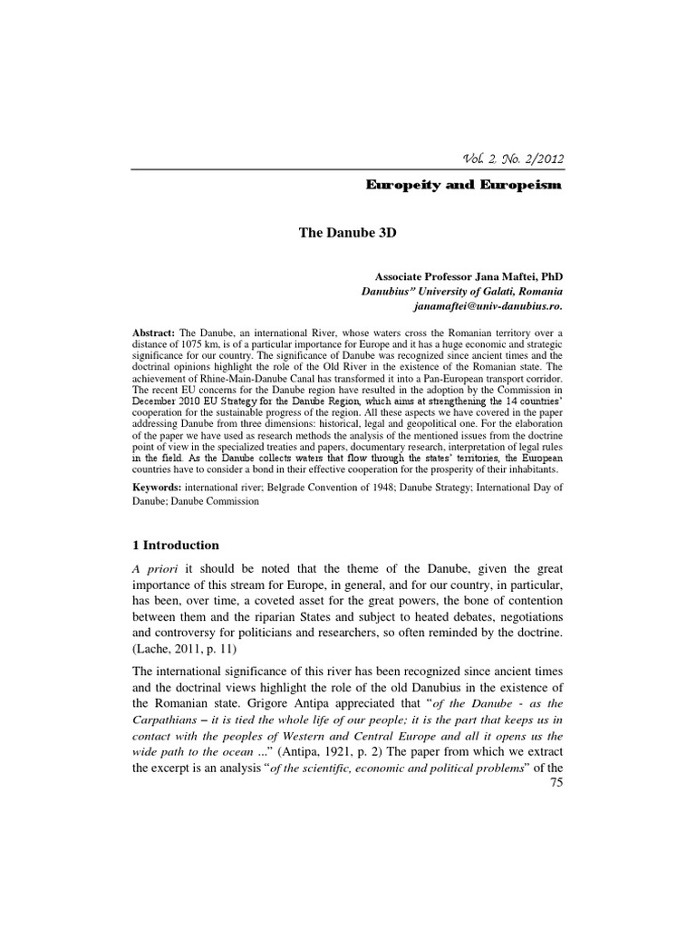 The Three Dimensions of the Danube: A Historical, Legal, and ...